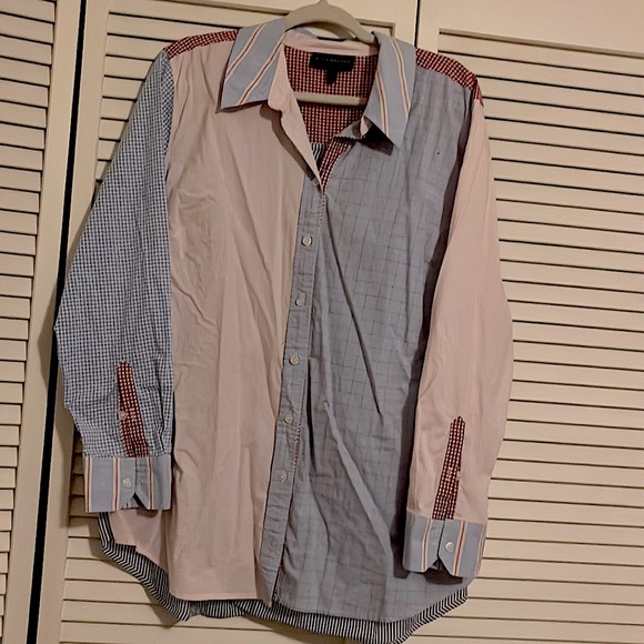 Lane Bryant | Tops | Lane Bryant Color Block Buttonup | Poshmark